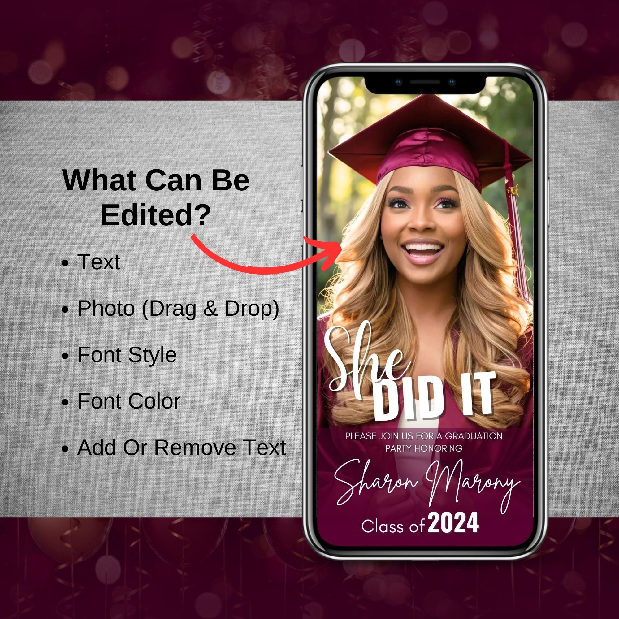 Graduation Animated Video Invitation Template Self-edit Canva Template ...