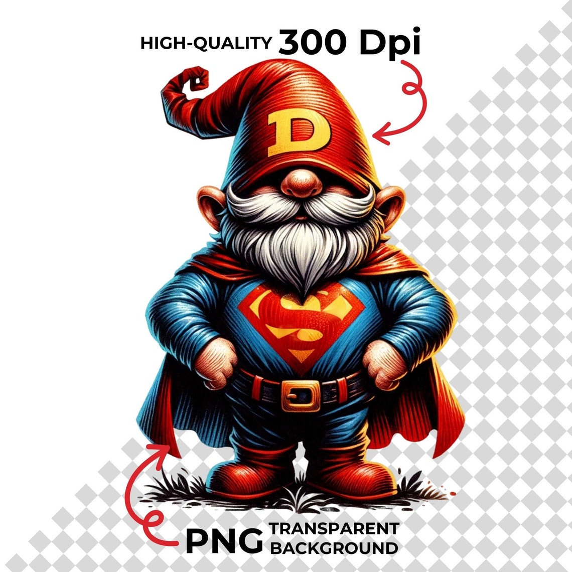 Fathers Day Gnomes Collection Clipart, Super Dad Gnomes Clip Art Set ...