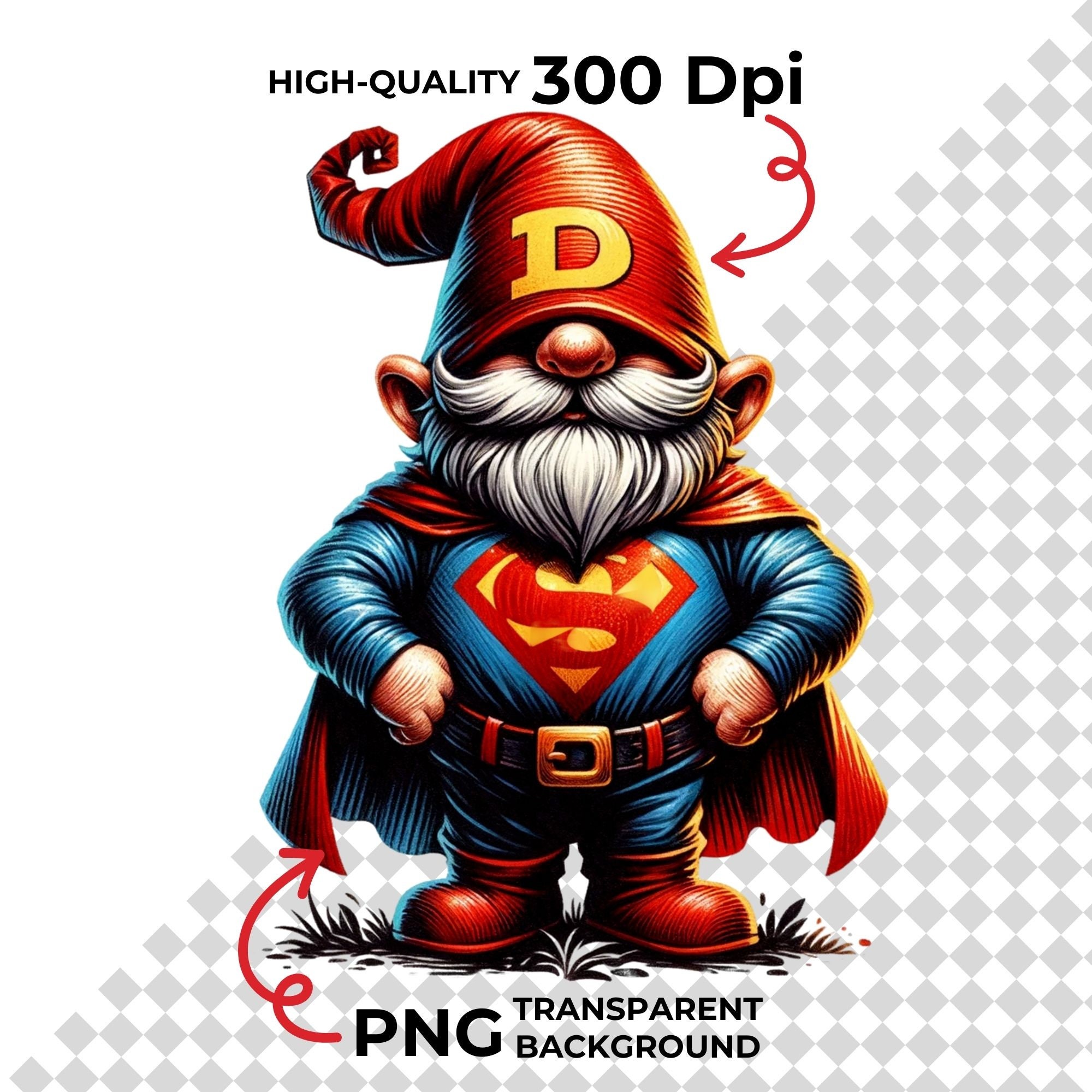 Fathers Day Gnomes Collection Clipart, Super Dad Gnomes Clip Art Set ...