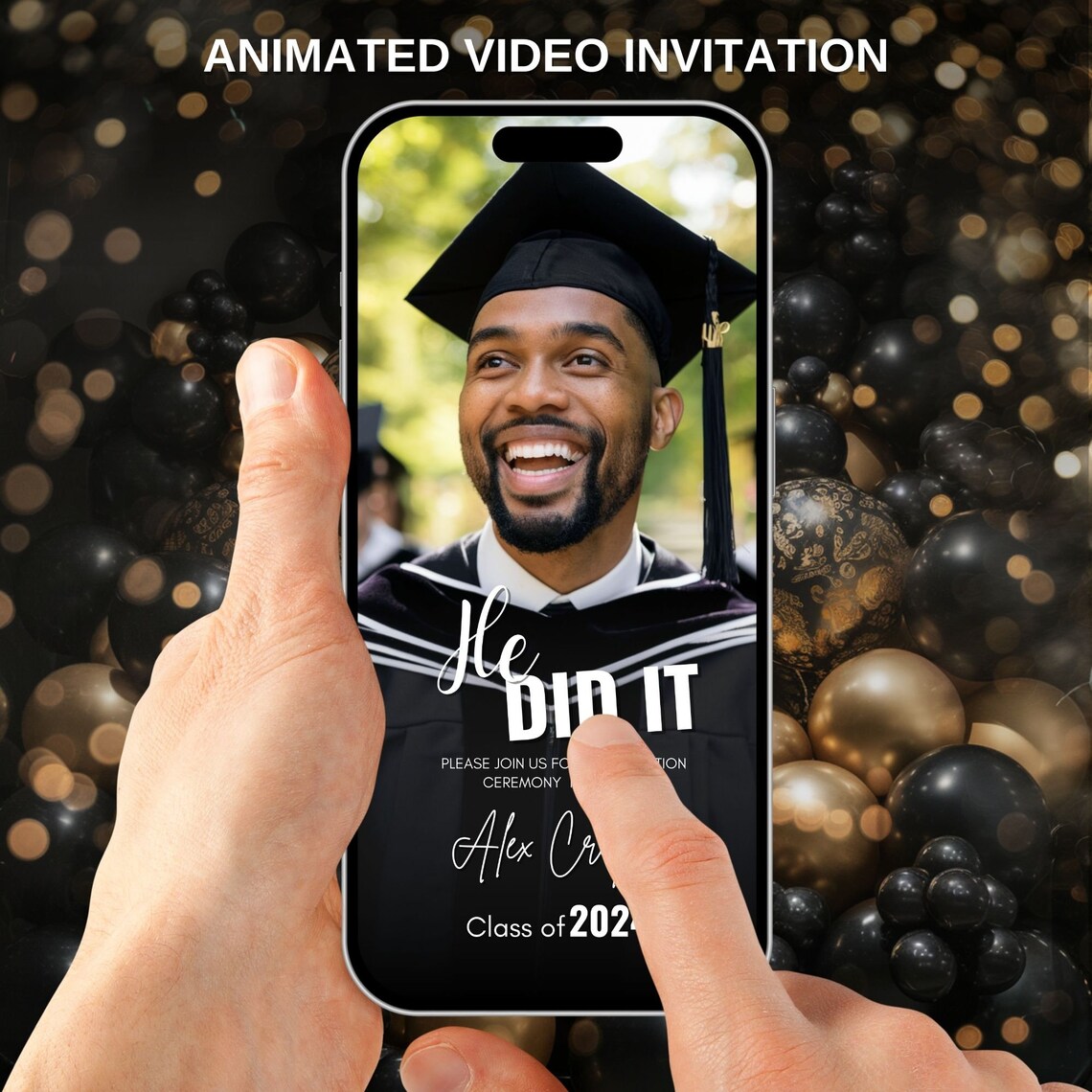 Digital Invite, Grad Party Invitation, Graduation Invitation ...