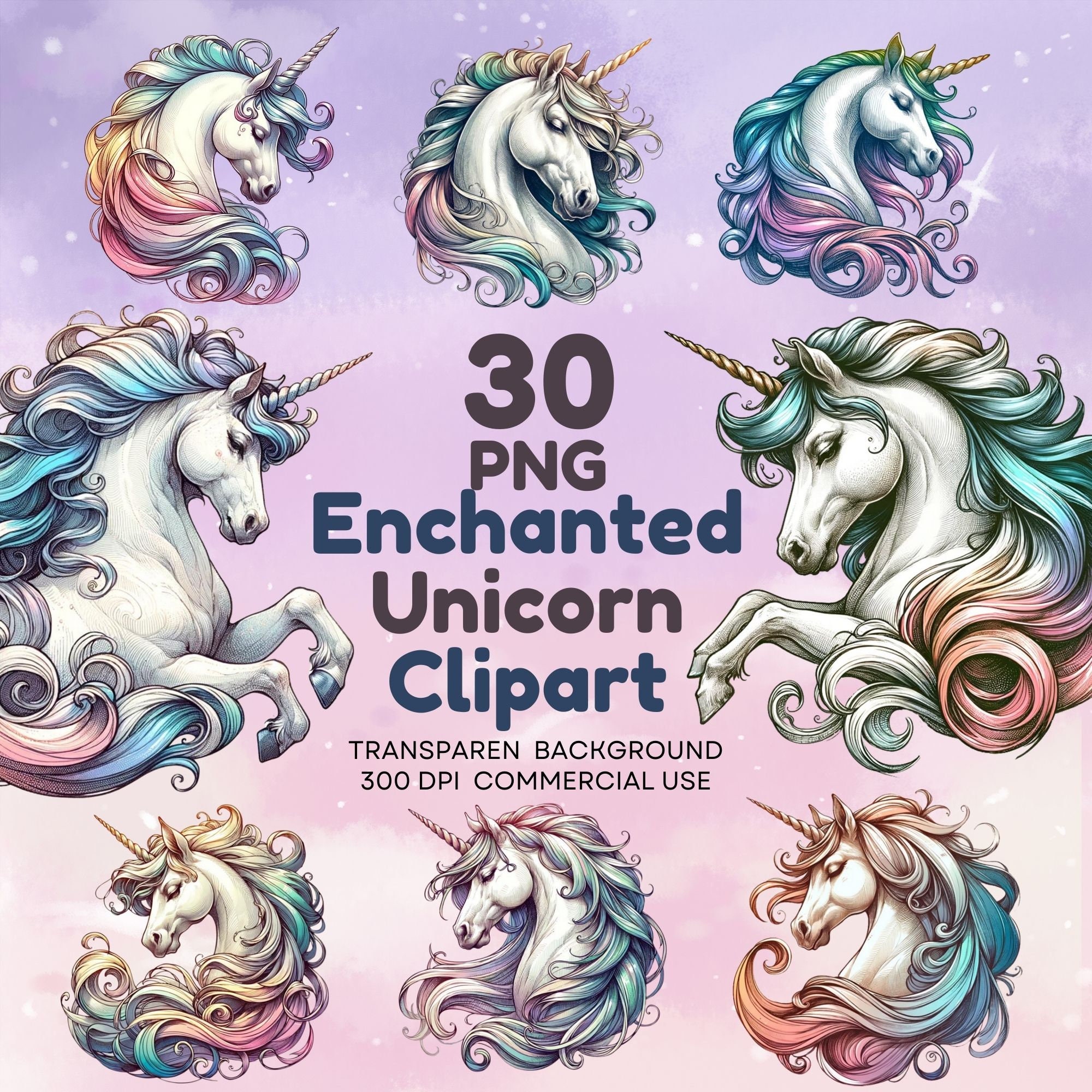 30 Enchanted Unicorn Clip Arts, High Quality PNG With Transparent ...
