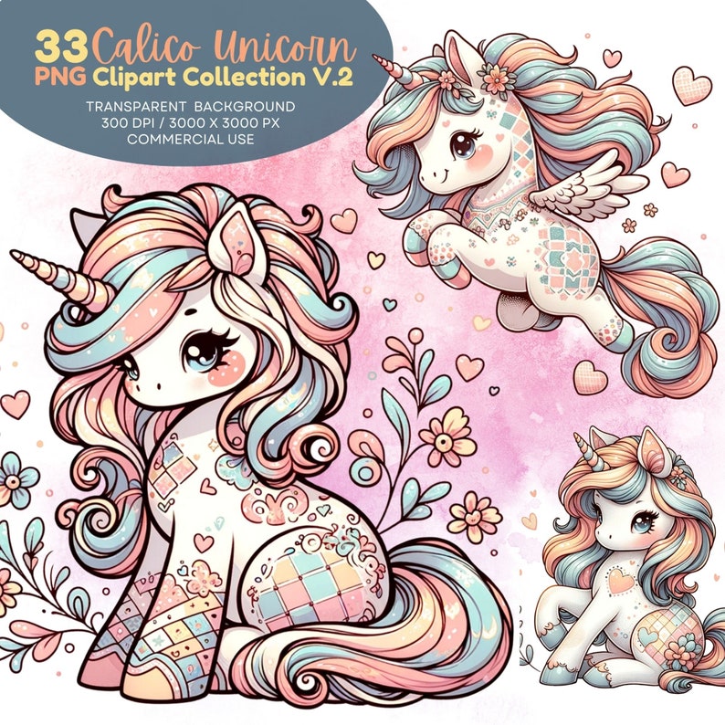 Cute Unicorn With a Calico Pattern in Pastel Colors, Magical Calico ...
