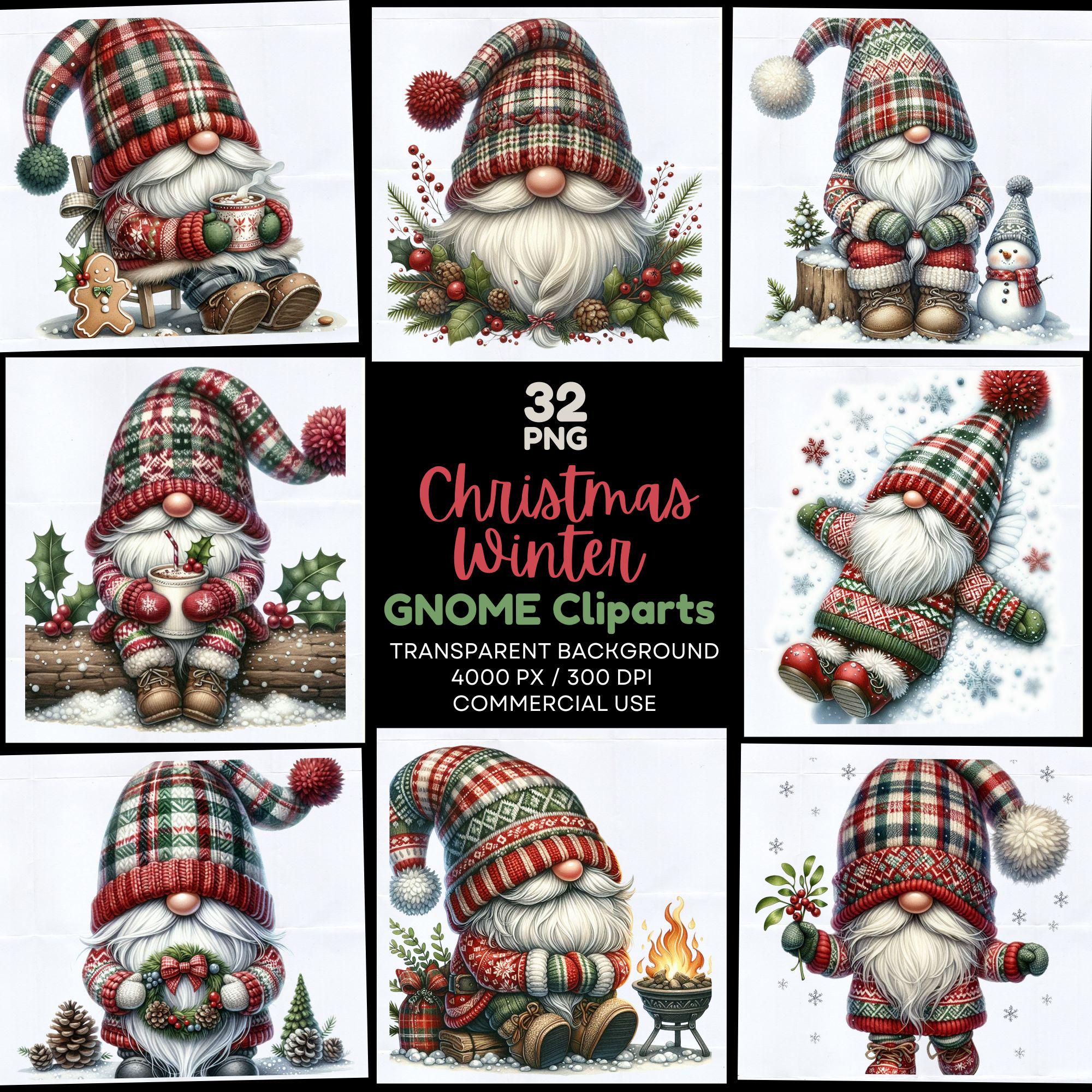 Christmas Gnome PNG Clipart: Winter Holiday Designs (digital Download ...