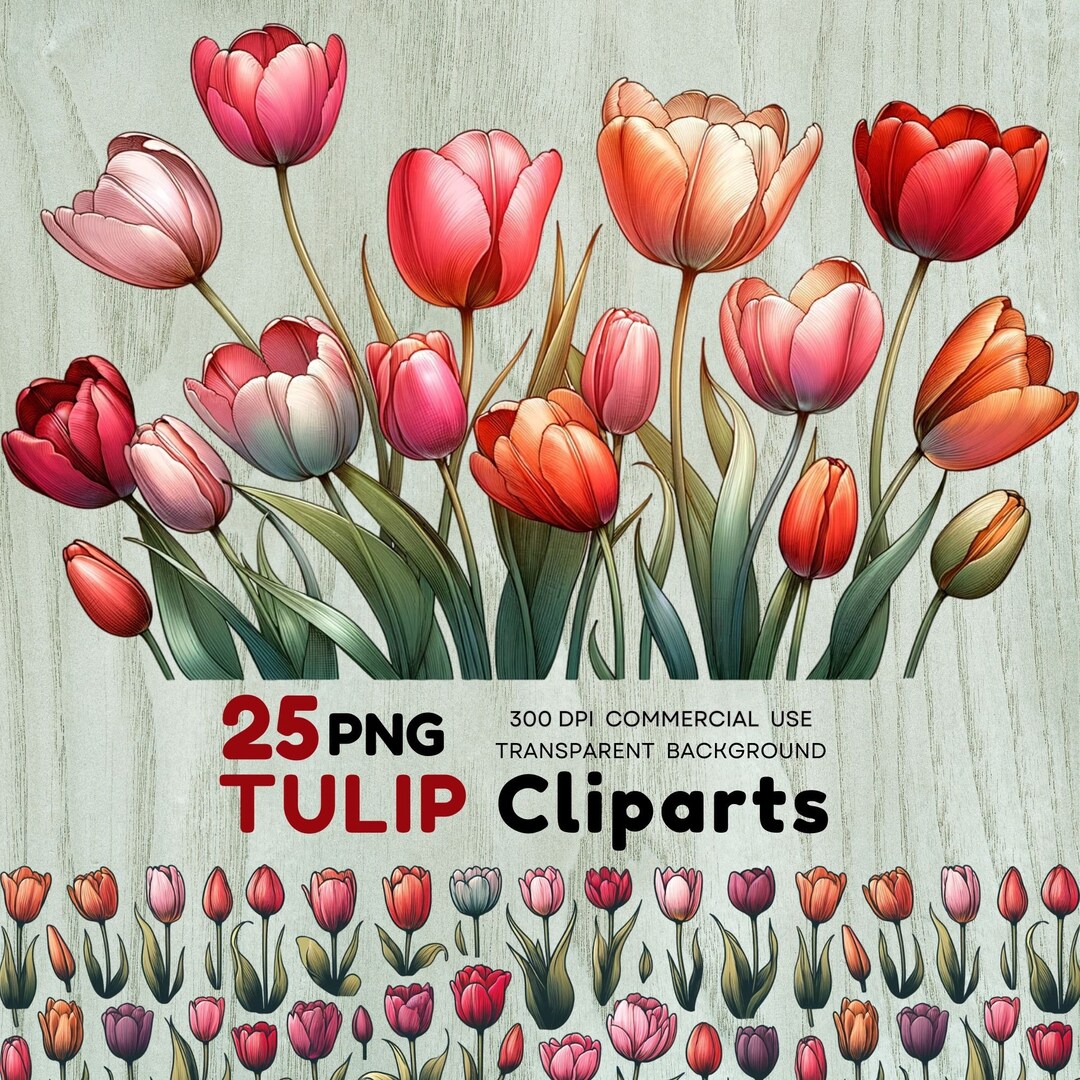 Watercolor Tulip Clipart - Tulip Clipart - Spring Clipart - Floral ...
