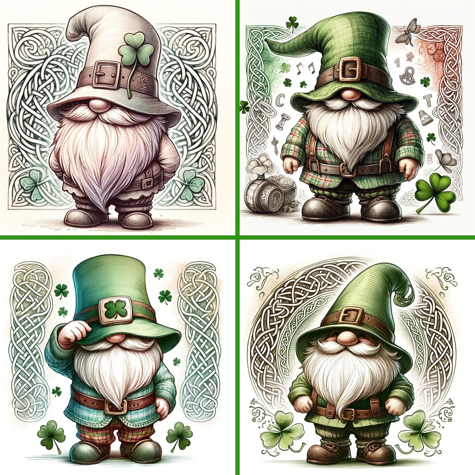 Celtic Gnome Illustration, St. Patrick's Day Decor, Festive Irish JPG ...