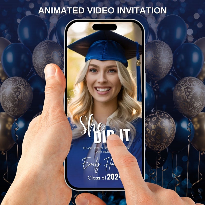 Digital Invite, Grad Party Invitation, Graduation Invitation ...