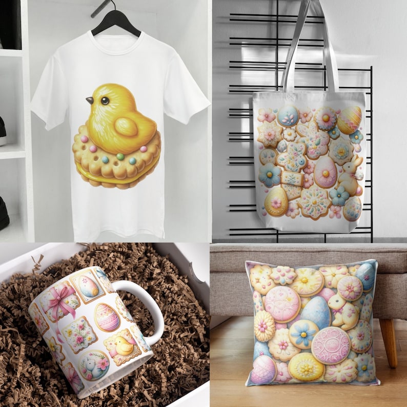 Watercolor Easter Biscuits Clipart, 35 High Quality PNG Files, Cute ...