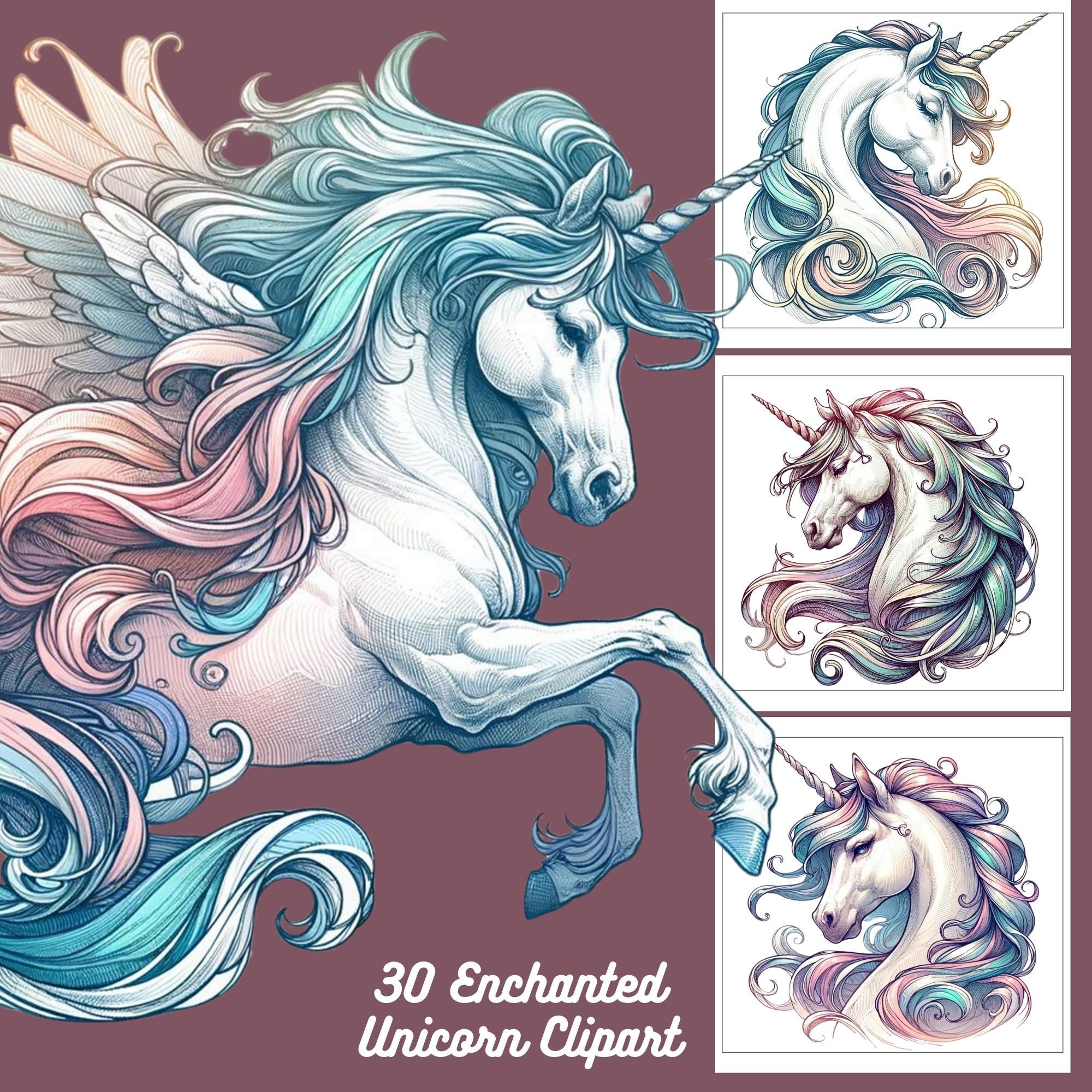 30 Enchanted Unicorn Clip Arts, High Quality PNG With Transparent ...