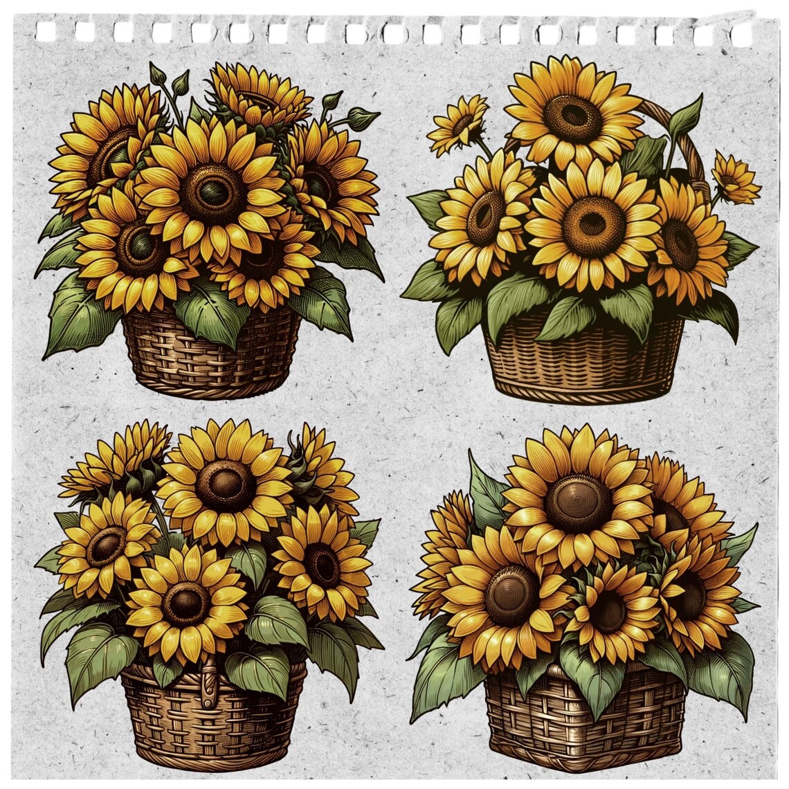 Sunflowers Clipart - Watercolor Sunflowers - Sunflower Wreath Clipart ...