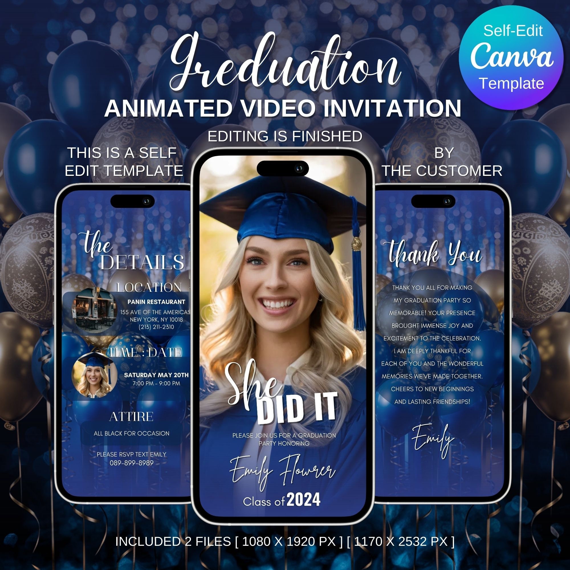 Digital Invite, Grad Party Invitation, Graduation Invitation ...