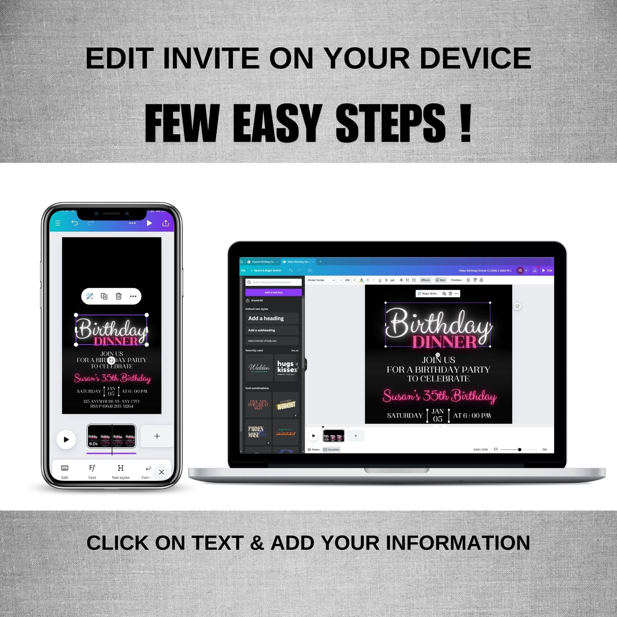 Graduation Animated Video Invitation Template Self-edit Canva Template ...