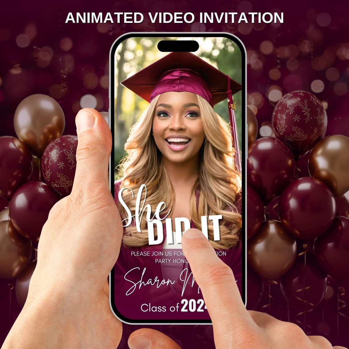 Graduation Animated Video Invitation Template Self-edit Canva Template ...
