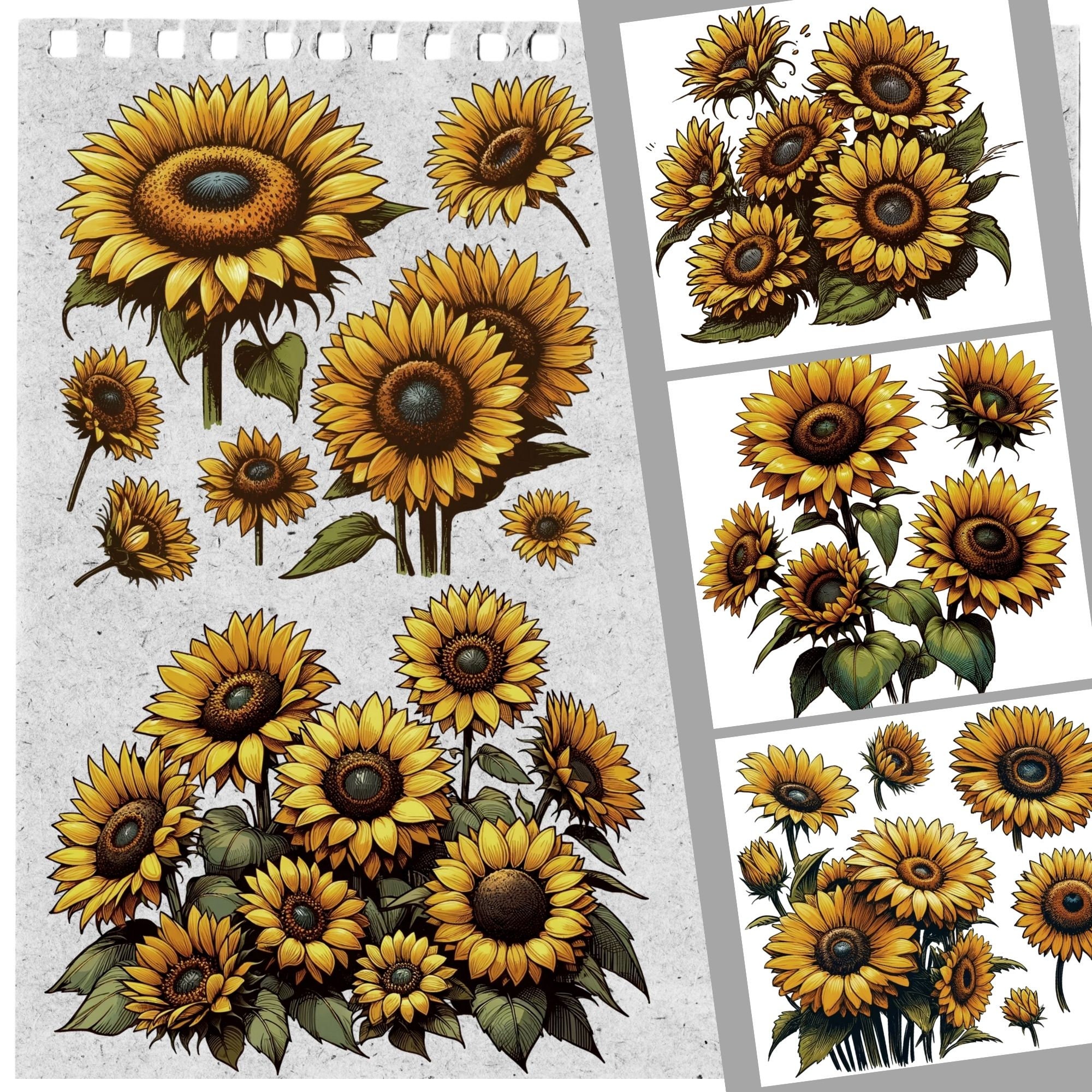 Sunflowers Clipart - Watercolor Sunflowers - Sunflower Wreath Clipart ...