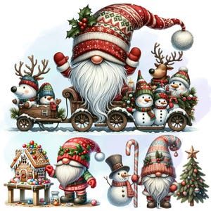 Christmas Gnomee Clipart, Holiday Gnome Artful, Christmas Gnom Clipart ...