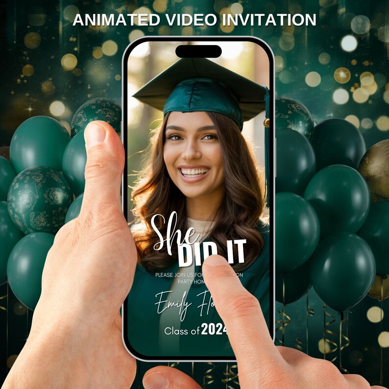 Graduation Animated Video Invitation Template Self-edit Canva Template ...