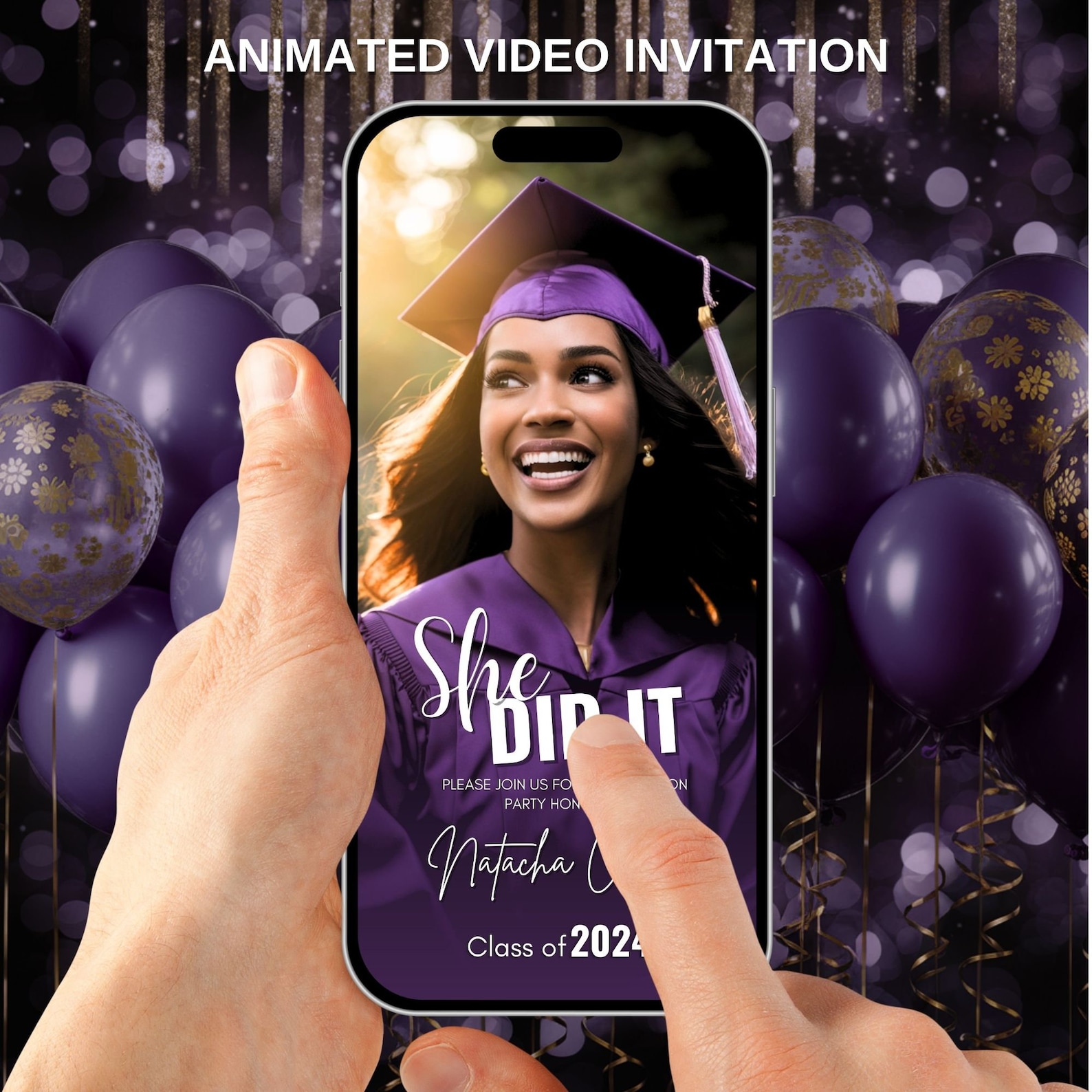 Digital Invite, Grad Party Invitation, Graduation Invitation ...