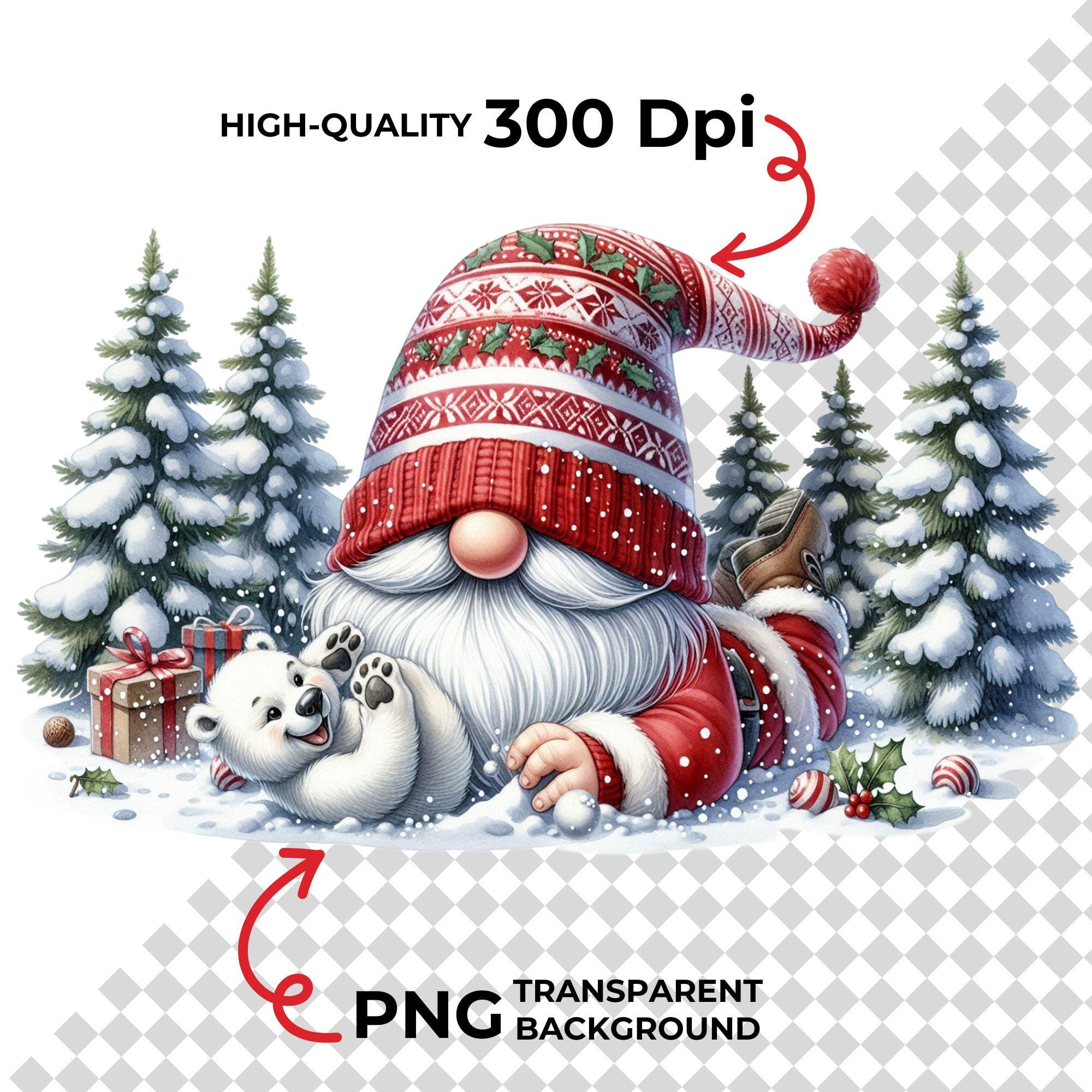 Christmas Gnome Clipart Bundle: 36 Holiday Pngs (commercial Use) - Etsy