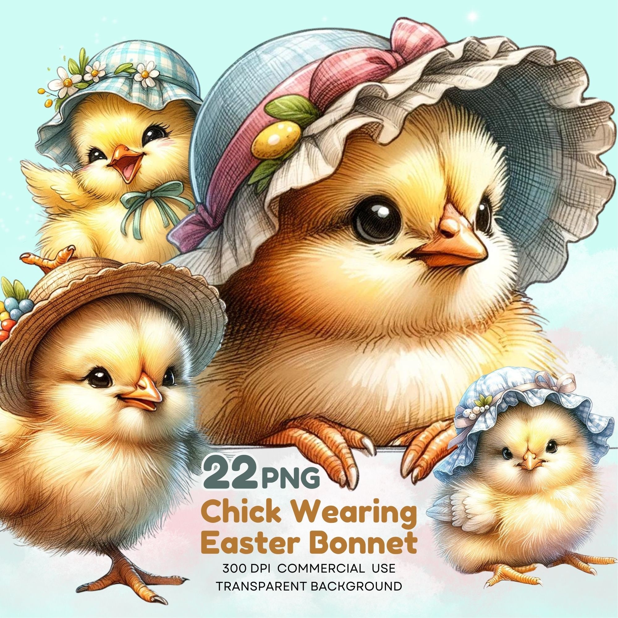 Easter Chick Clipart, Cute Easter Chick Clipart Bundle, High-quality ...