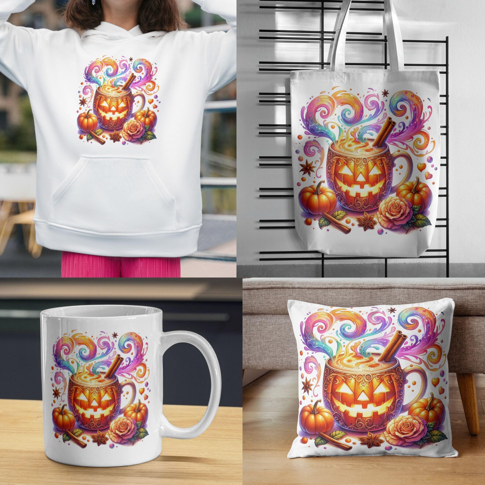 Halloween Pumpkin Spice Latte PNG File: Magical Fall Clipart - Etsy