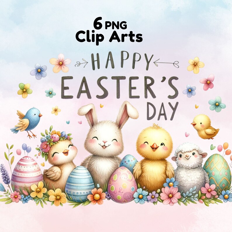 Easter Day Png, Happy Easter Day Png, Easter Eggs, Cute Animals With ...