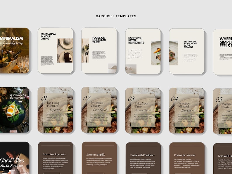 622 Mega Pack Restaurant Social Media Templates, Beige & Bright Food ...
