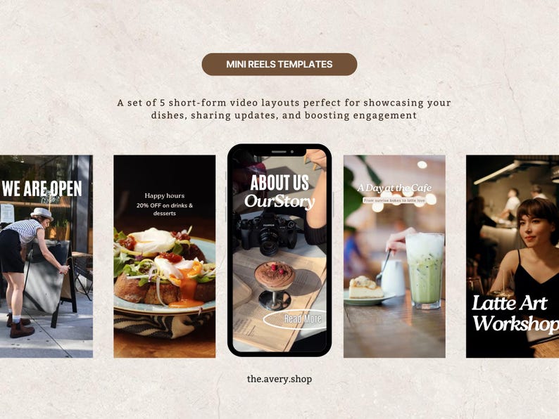Cafe Instagram Templates: Food & Drink Canva Social Media Kit - Etsy