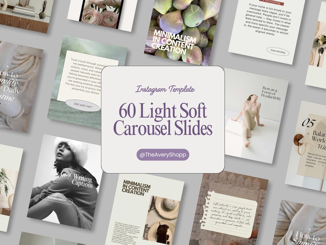Canva Instagram Carousel Templates: Minimalist Social Media (digital ...