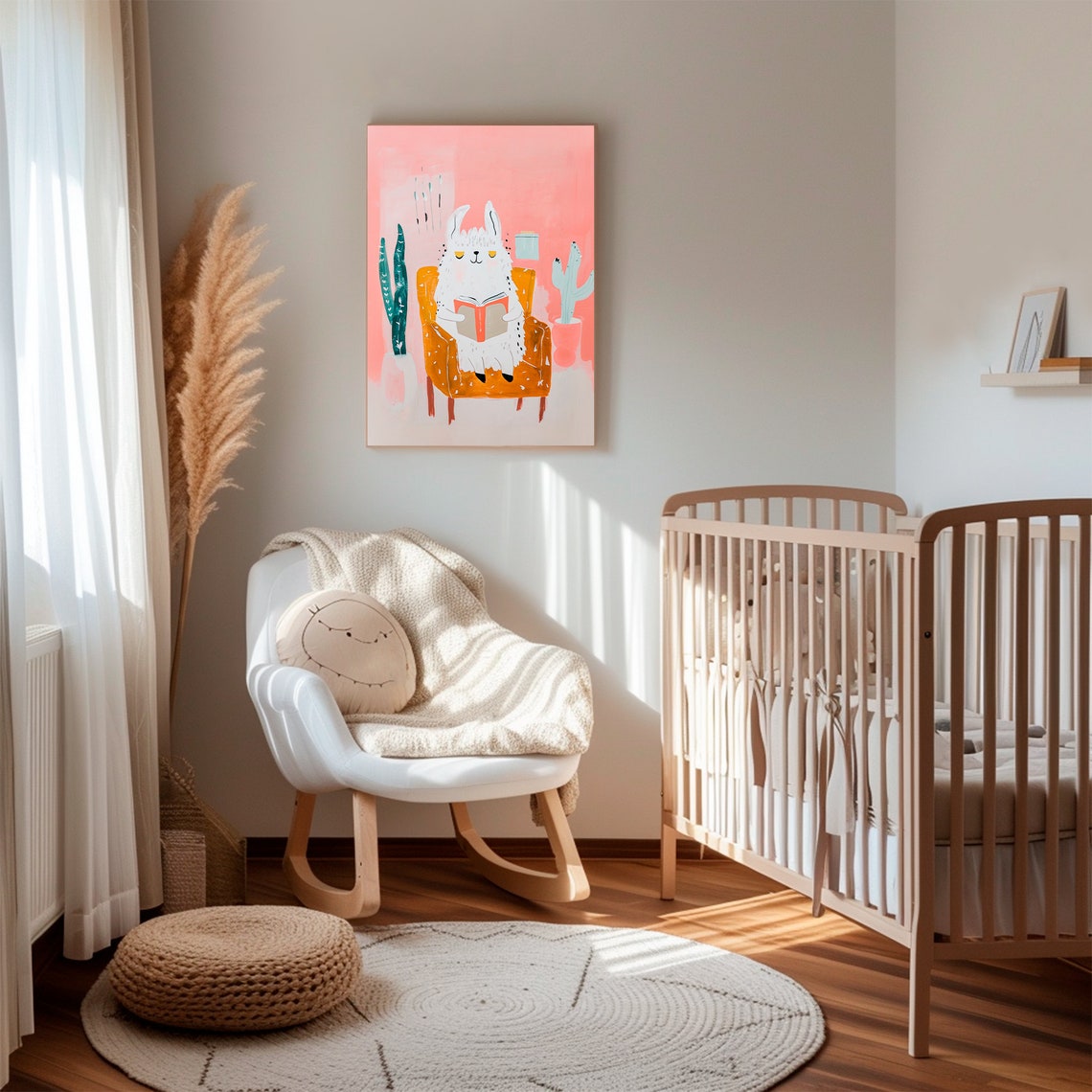 Alpaca Gouache Art Print, Cute Alpaca Illustration, Adorable Wall Decor ...