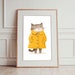 Cute Cat Poster, Funny Illustration, Lovely Cat Drawing, Picture for ...