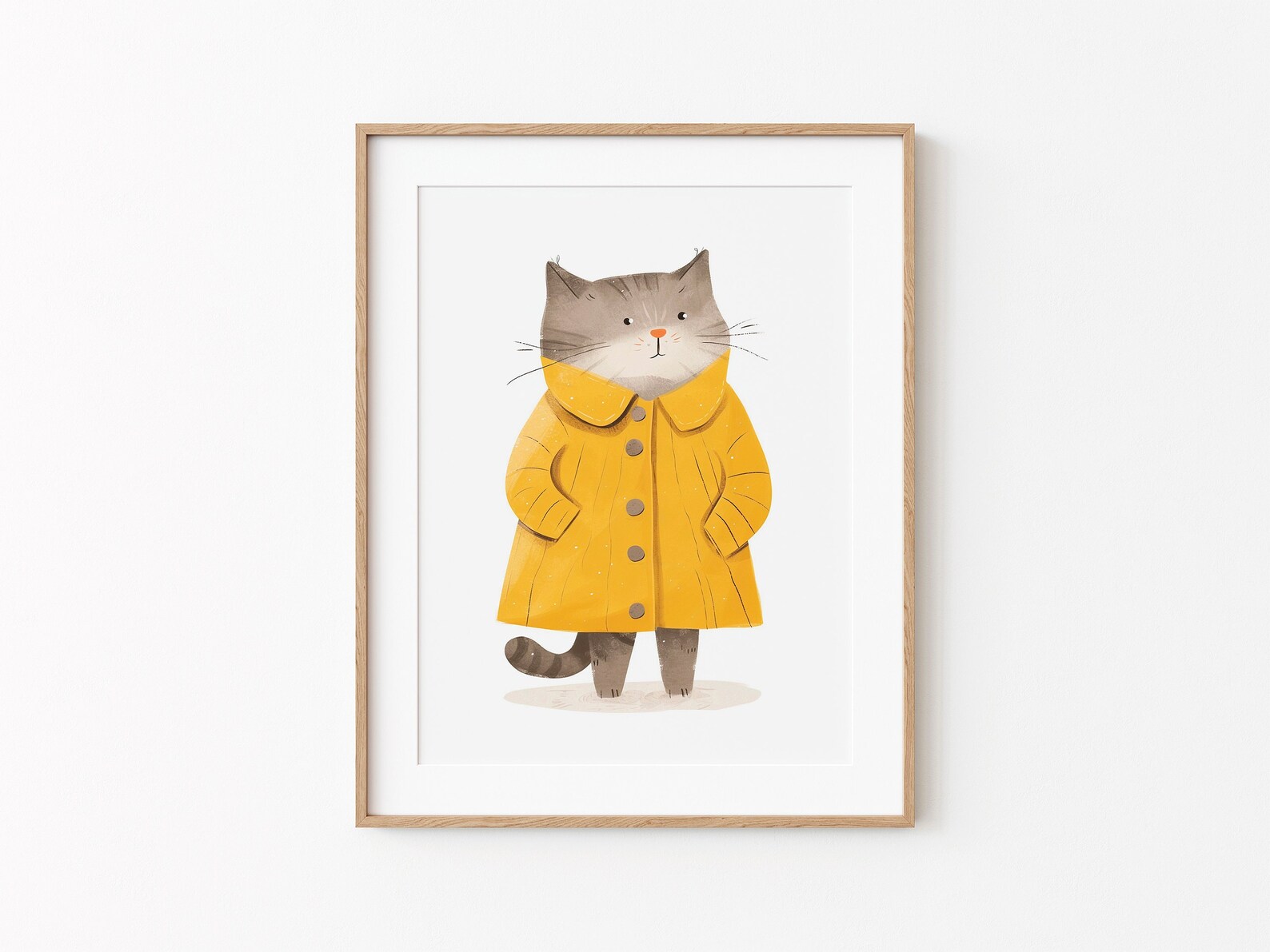 Cute Cat Poster, Funny Illustration, Lovely Cat Drawing, Picture for ...