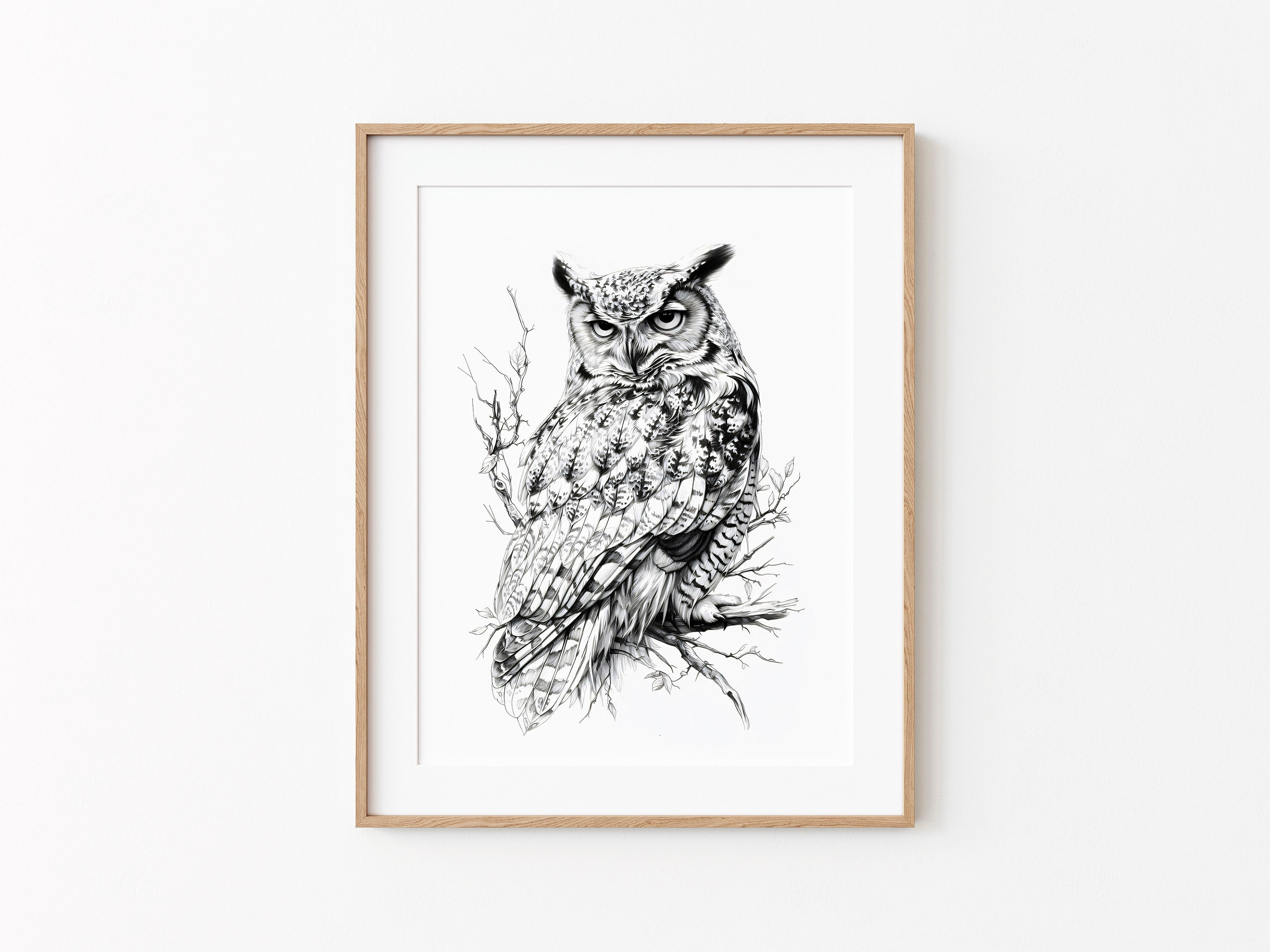 PRINTABLE Owl Poster, Digital Print, Minimalist Sketch Style Poster ...