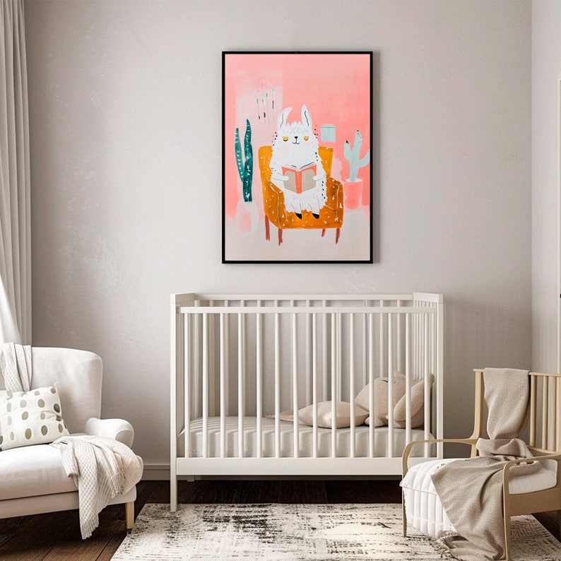 Alpaca Gouache Art Print, Cute Alpaca Illustration, Adorable Wall Decor ...