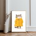 Cute Cat Poster, Funny Illustration, Lovely Cat Drawing, Picture for ...