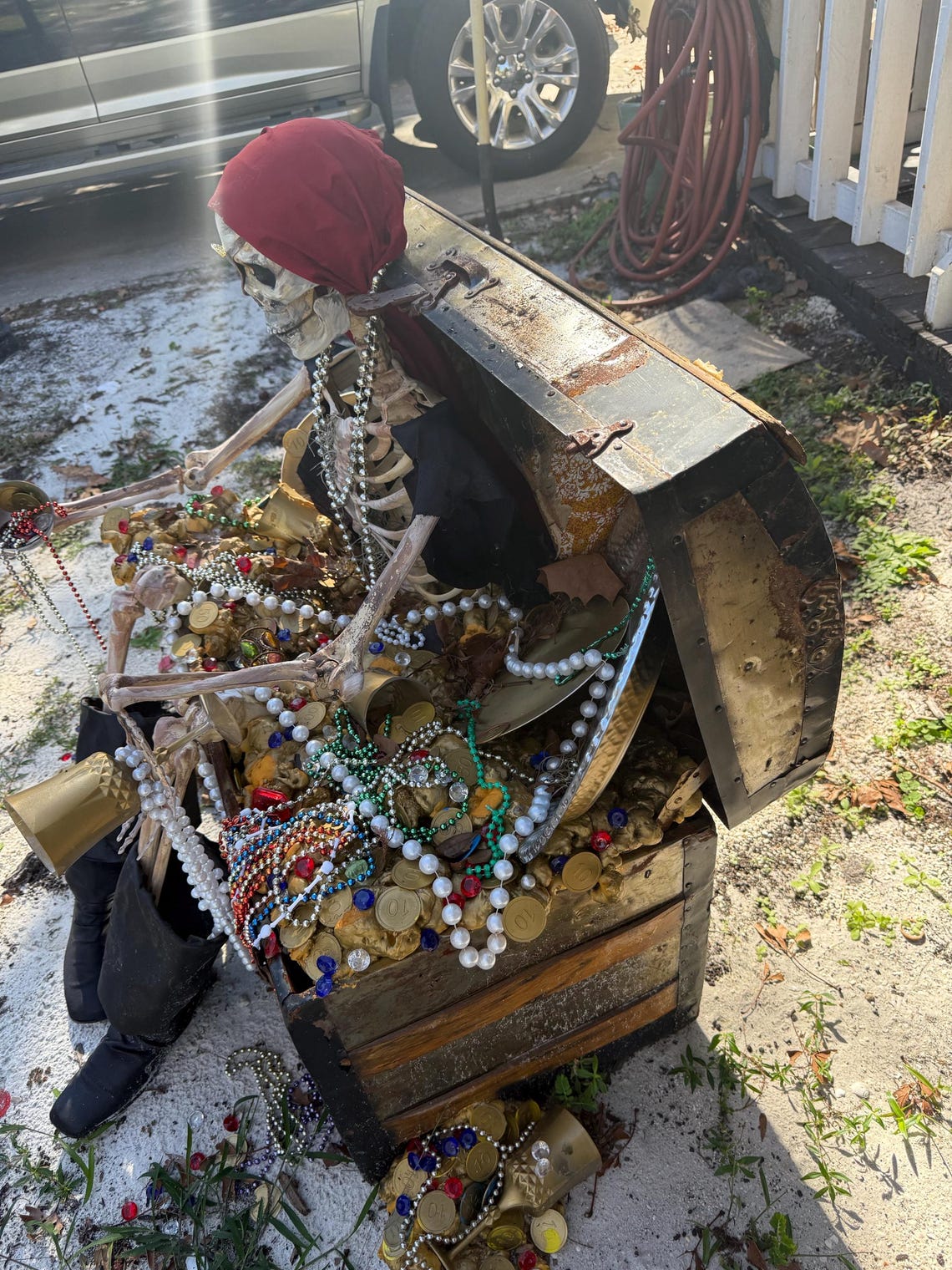 Pirate Skeleton With Treasure Chest—full Size Prop Made With Actual ...