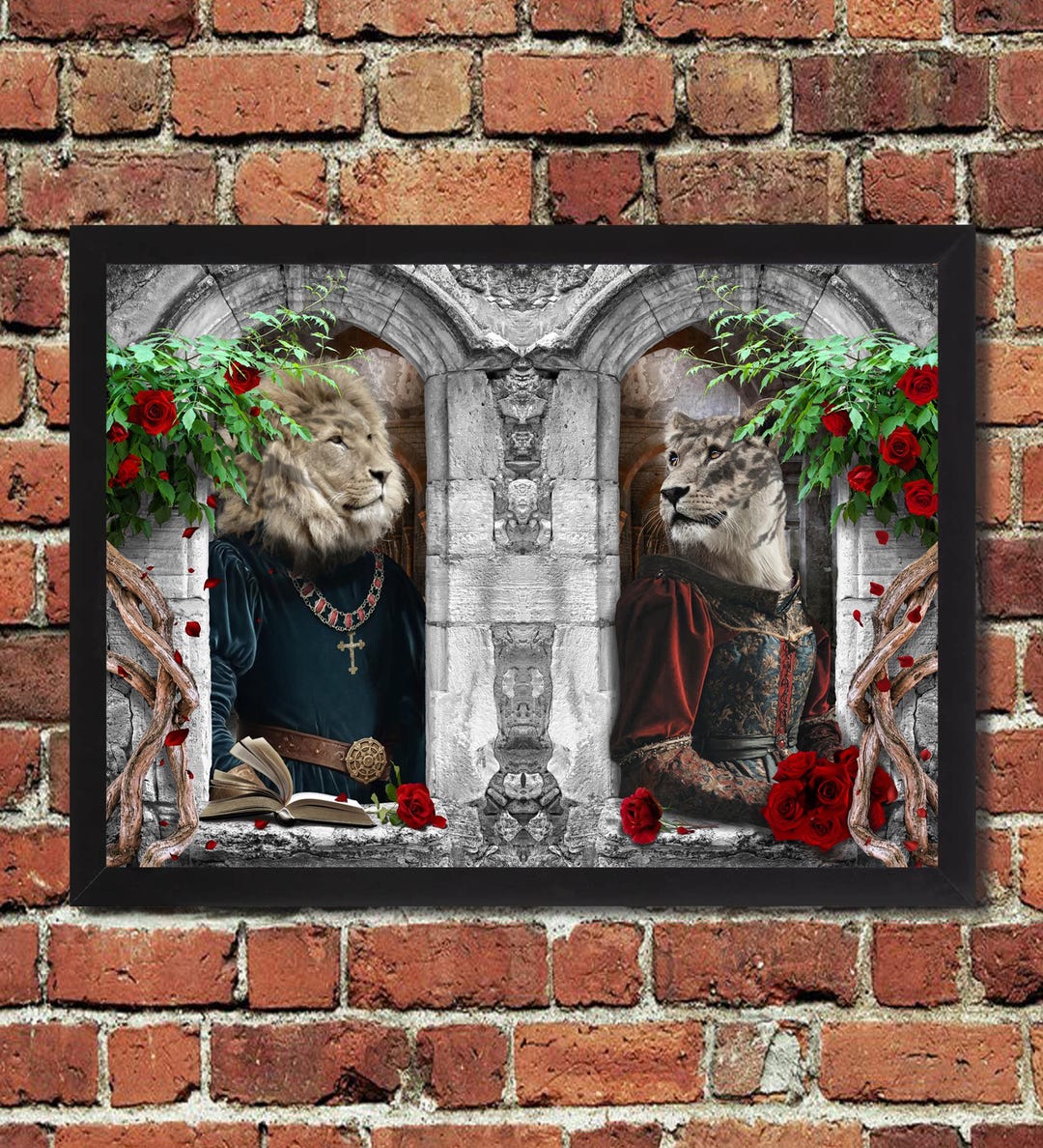 Lion Lord and Lady Lioness Poster Prints - Etsy