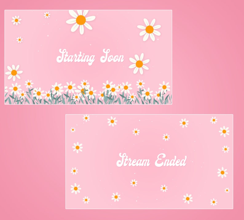 Daisy Cozy Animated Stream Screens Package, Twitch Pack, Vtuber ...
