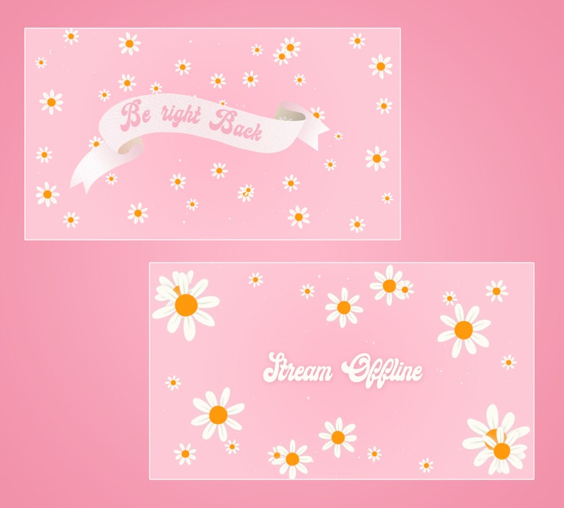 Daisy Cozy Animated Stream Screens Package, Twitch Pack, Vtuber ...