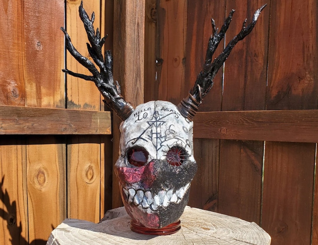 A Mask Maker's Mask Scary Paper Mache Halloween/cosplay Mask Handmade ...