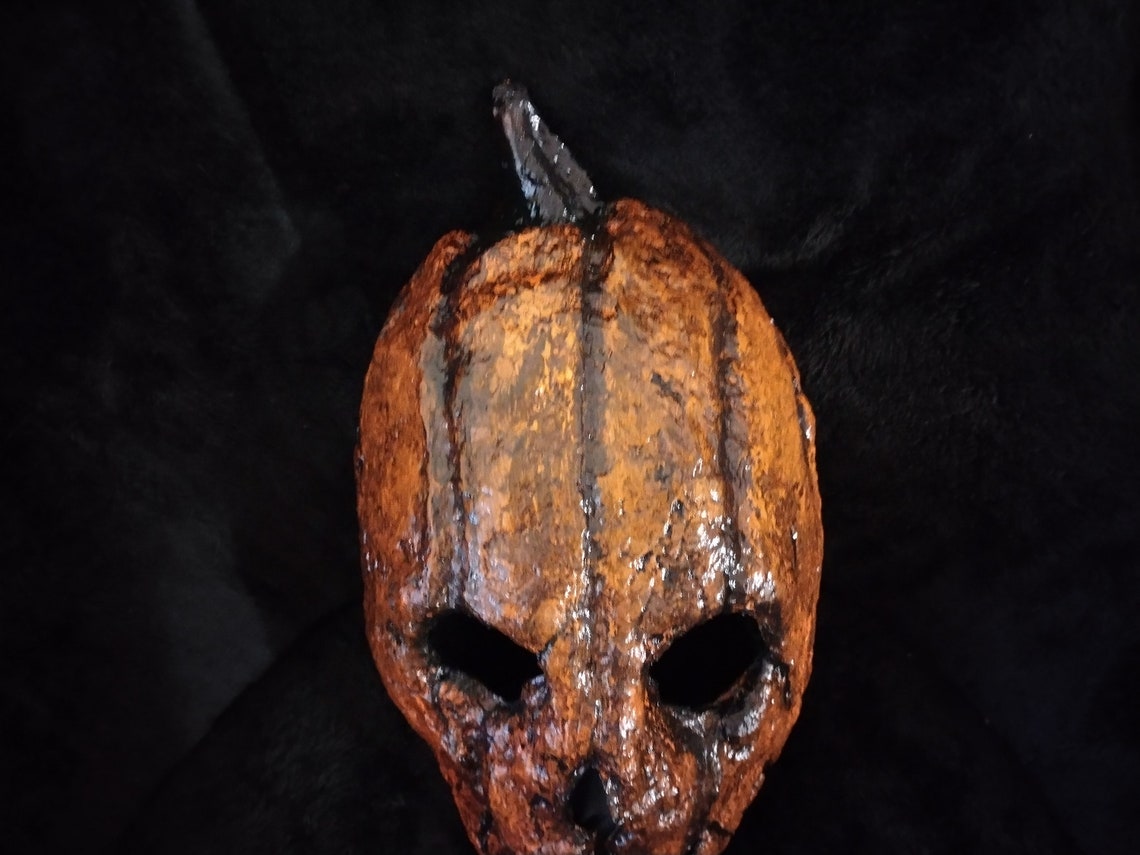 The Pumpkin Mask V.2 Paper Mache Mask Halloween Mask - Etsy