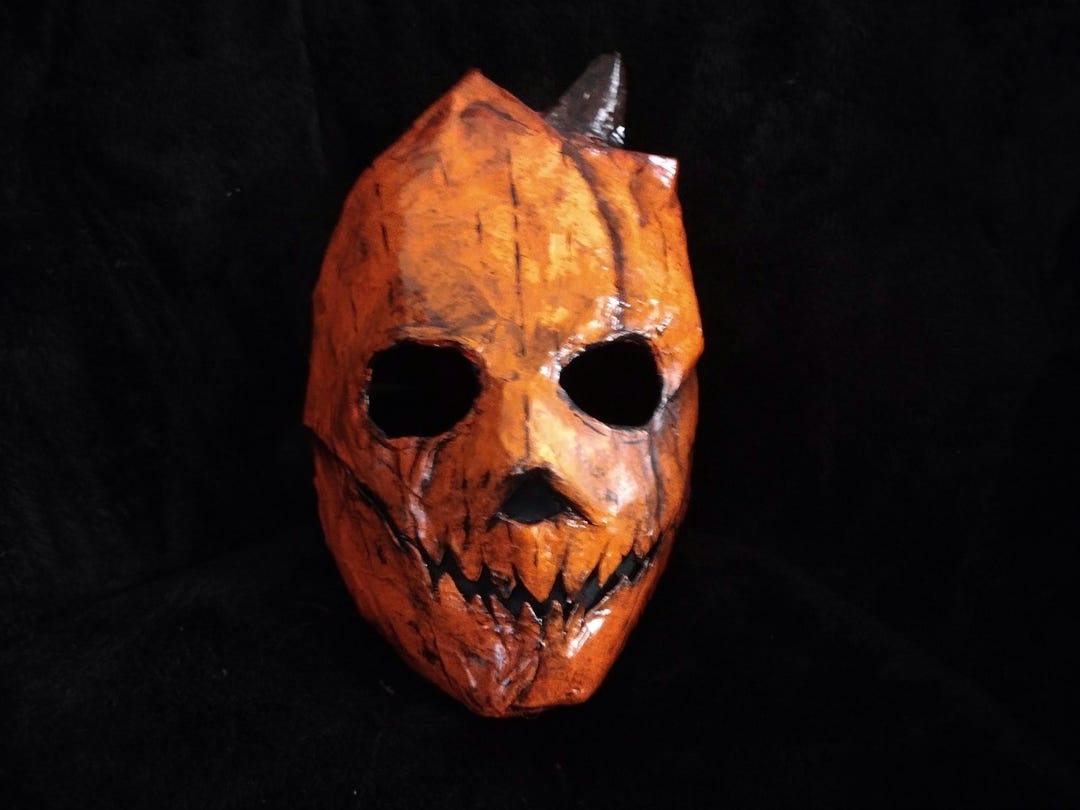 Scary Pumpkin Mask: Paper Mache Halloween Costume - Etsy