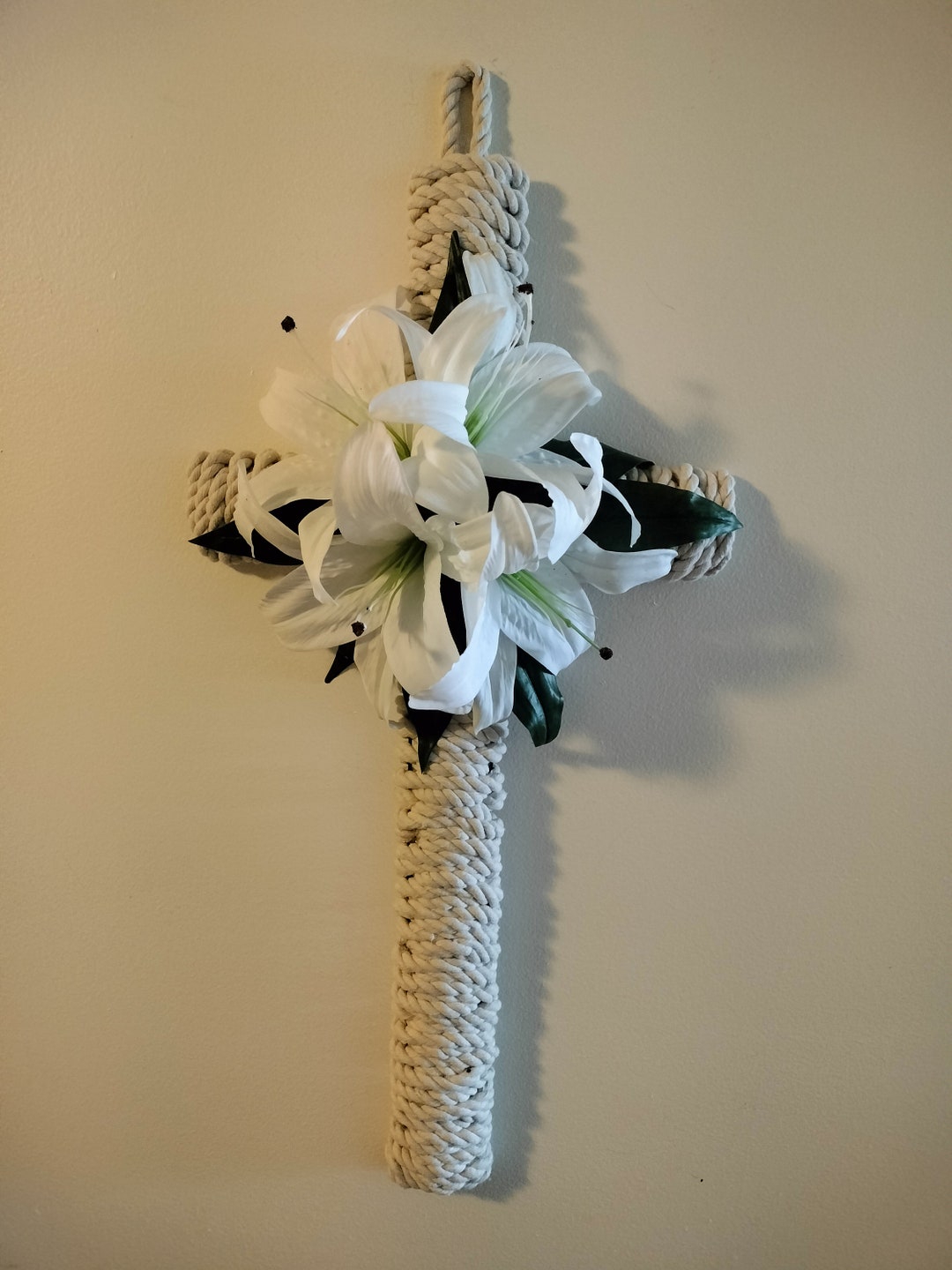 White Lily Cross - Etsy