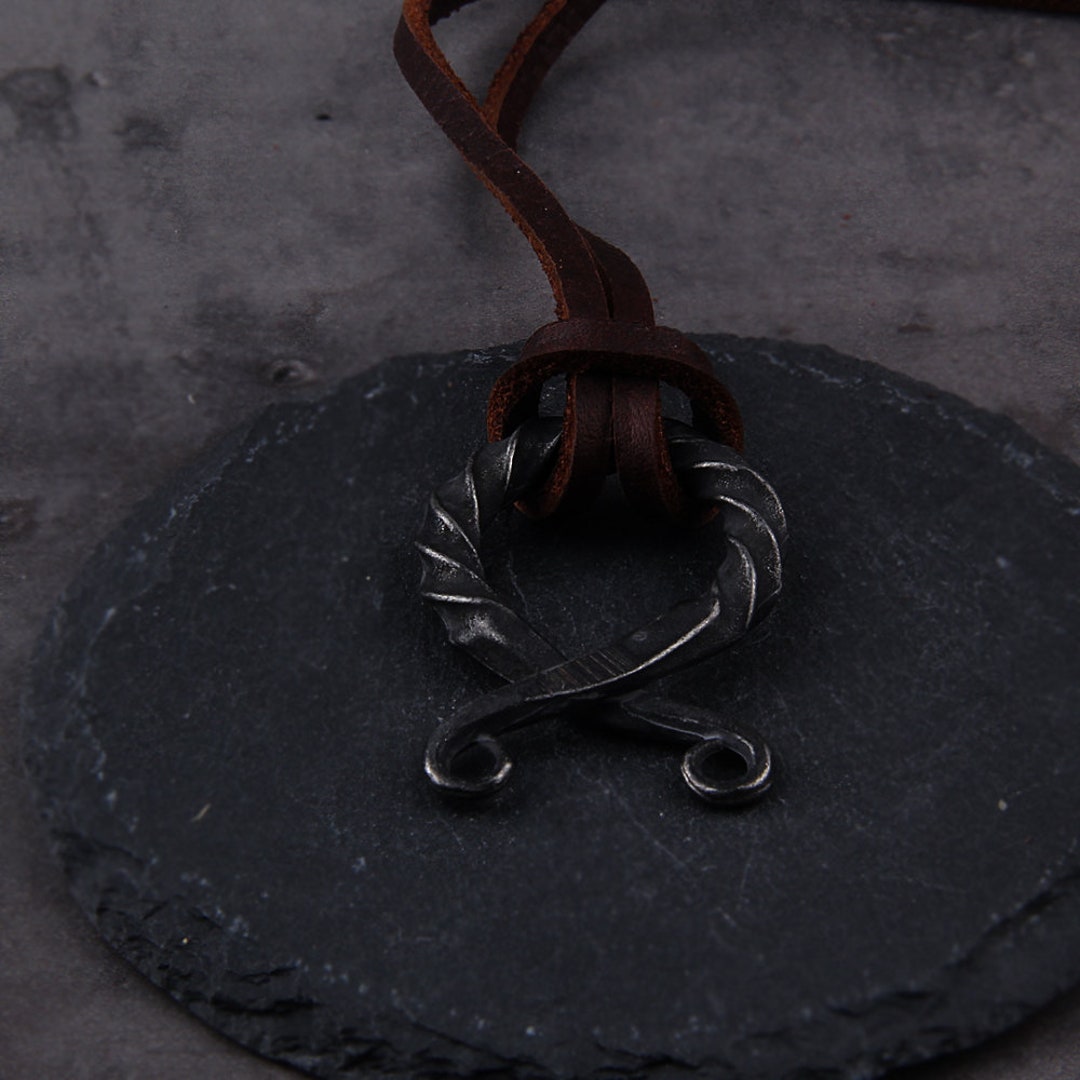 Viking Norse Iron Odin's Rune Pendant Leather Necklace Nordic Culture ...