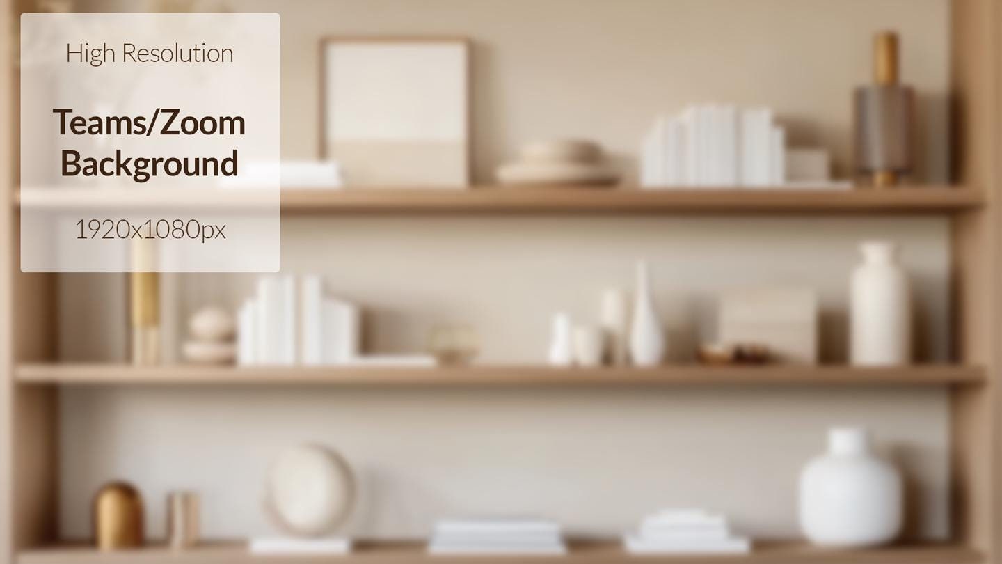 Zoom Virtual Background Modern Shelving | Professional Cam Background ...