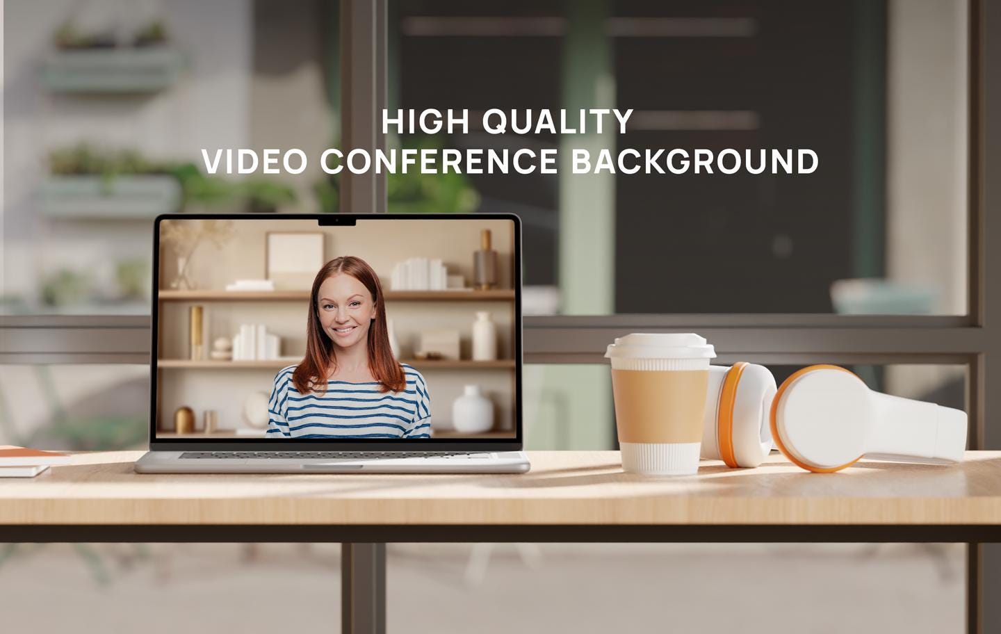 Zoom Virtual Background Modern Shelving | Professional Cam Background ...