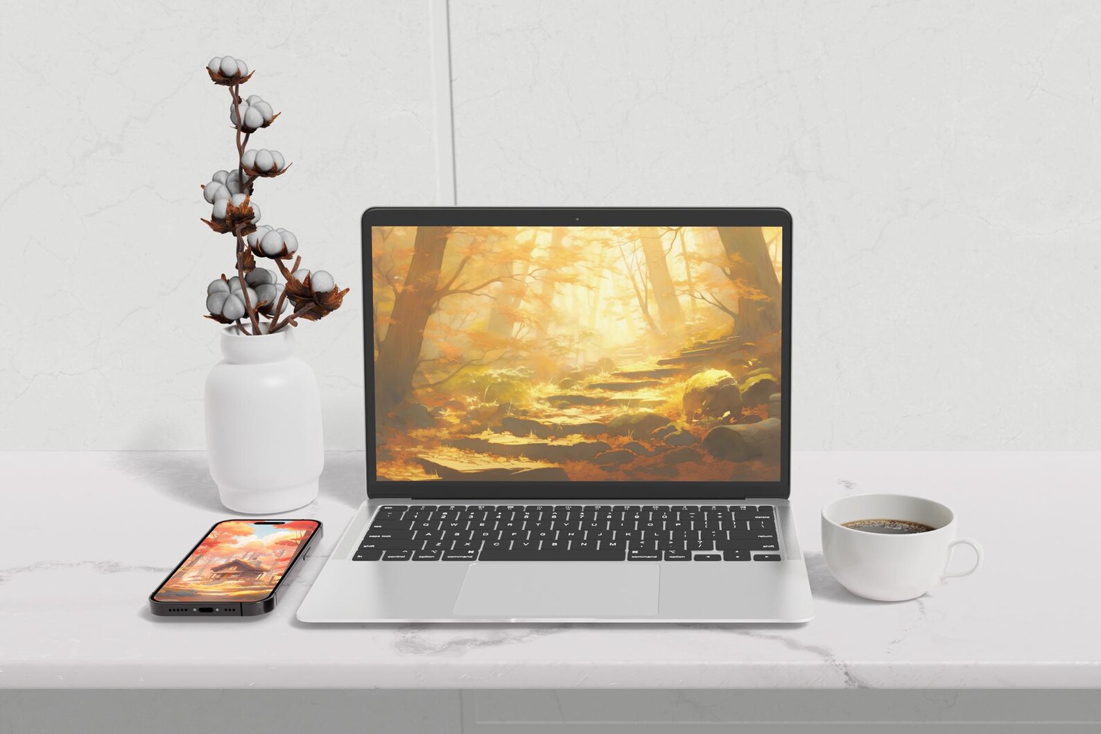 Anime Fall Landscape Wallpaper Set – Whimsical Autumn Studio Ghibli ...