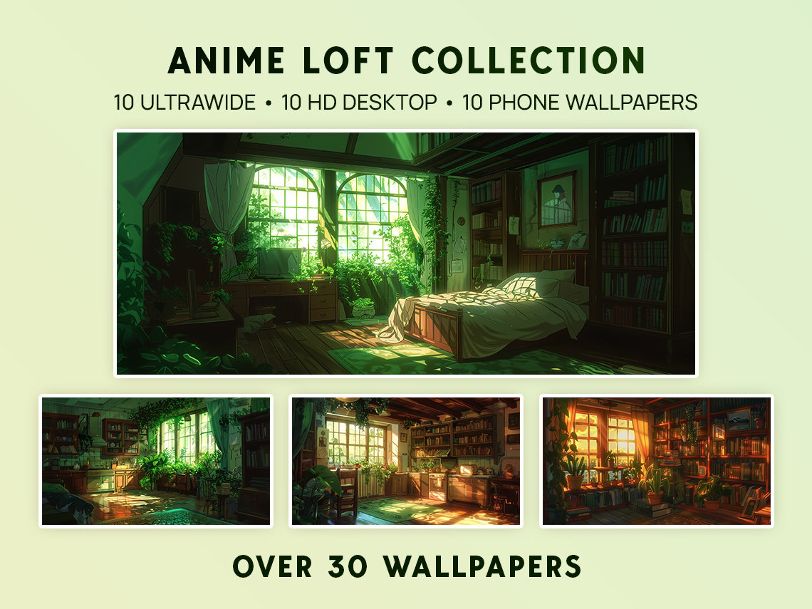 Lofi Ultrawide Wallpaper - Plant Loft Wallpaper - Anime Wallpapers Pack ...