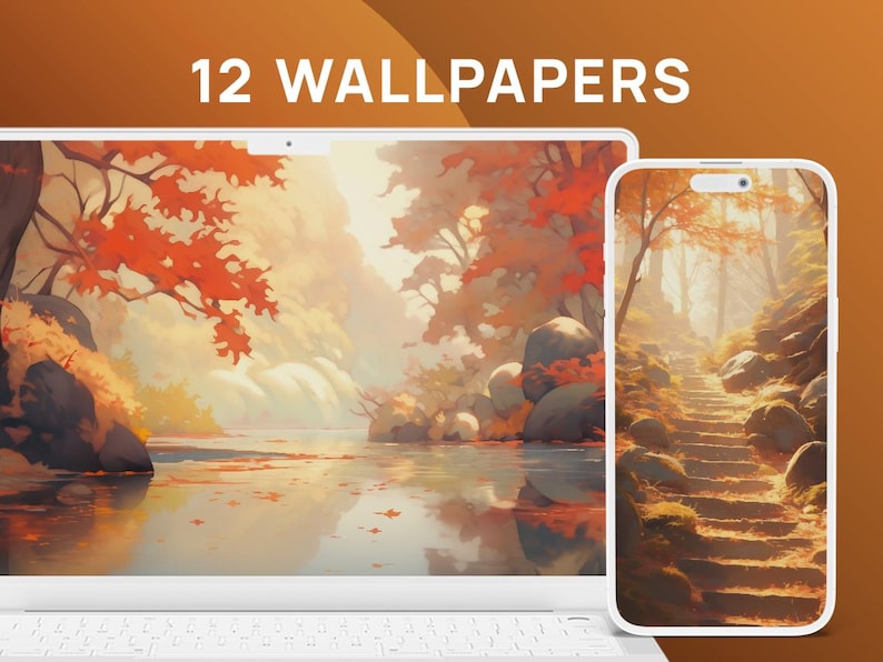 Anime Fall Landscape Wallpaper Set – Whimsical Autumn Studio Ghibli ...