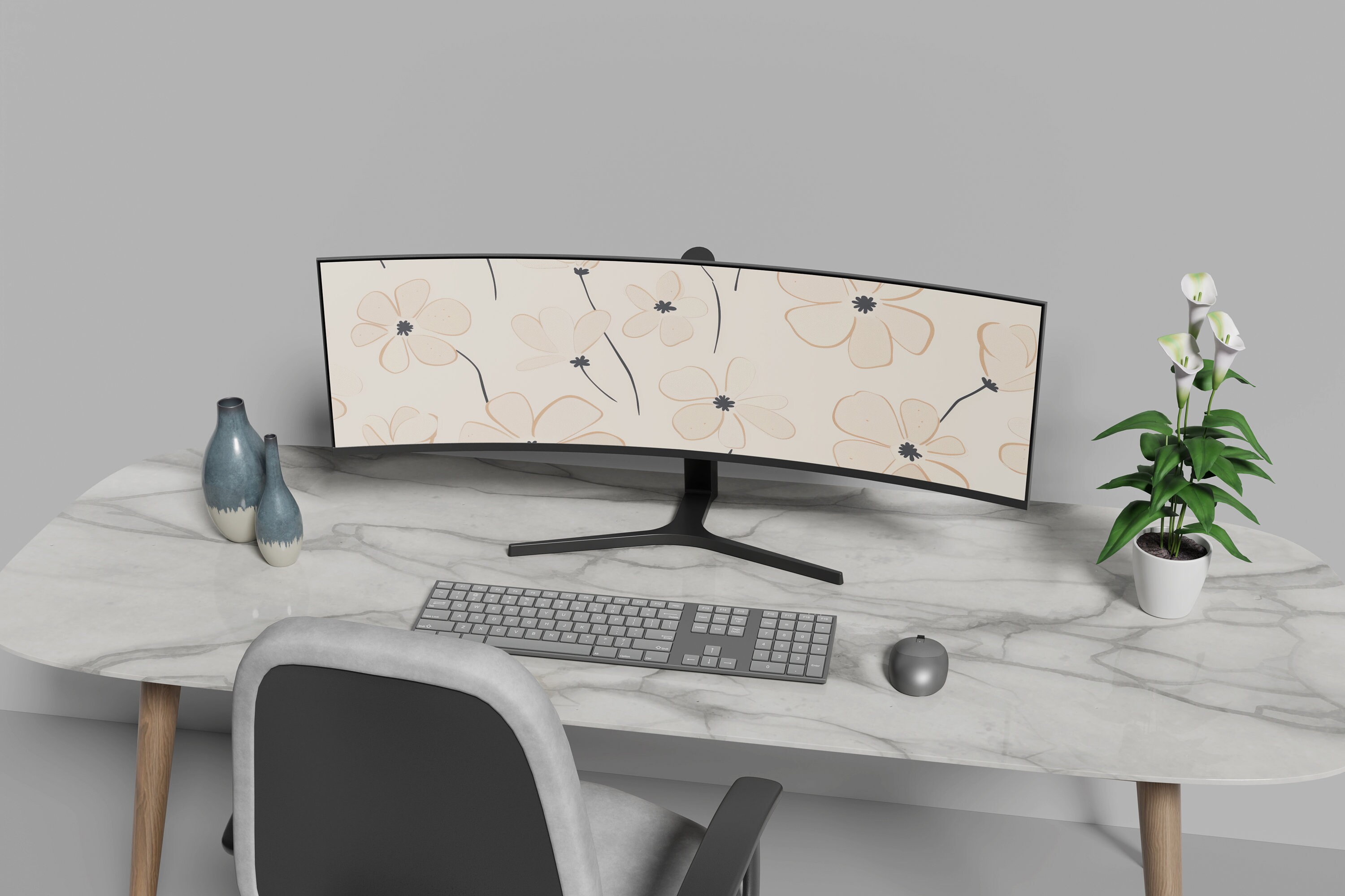 Aesthetic Desktop Wallpaper | Ultrawide Desktop Wallpaper Floral ...