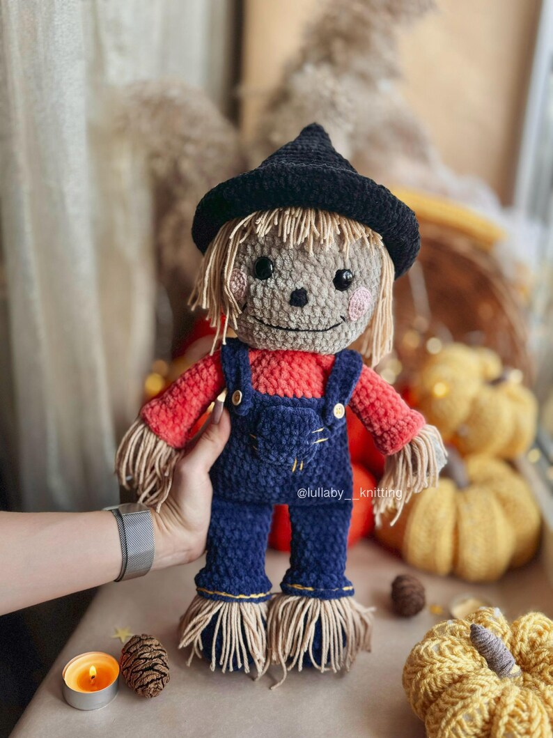 Scarecrow Crochet Pattern, Cute Scarecrow Amigurumi, Halloween ...