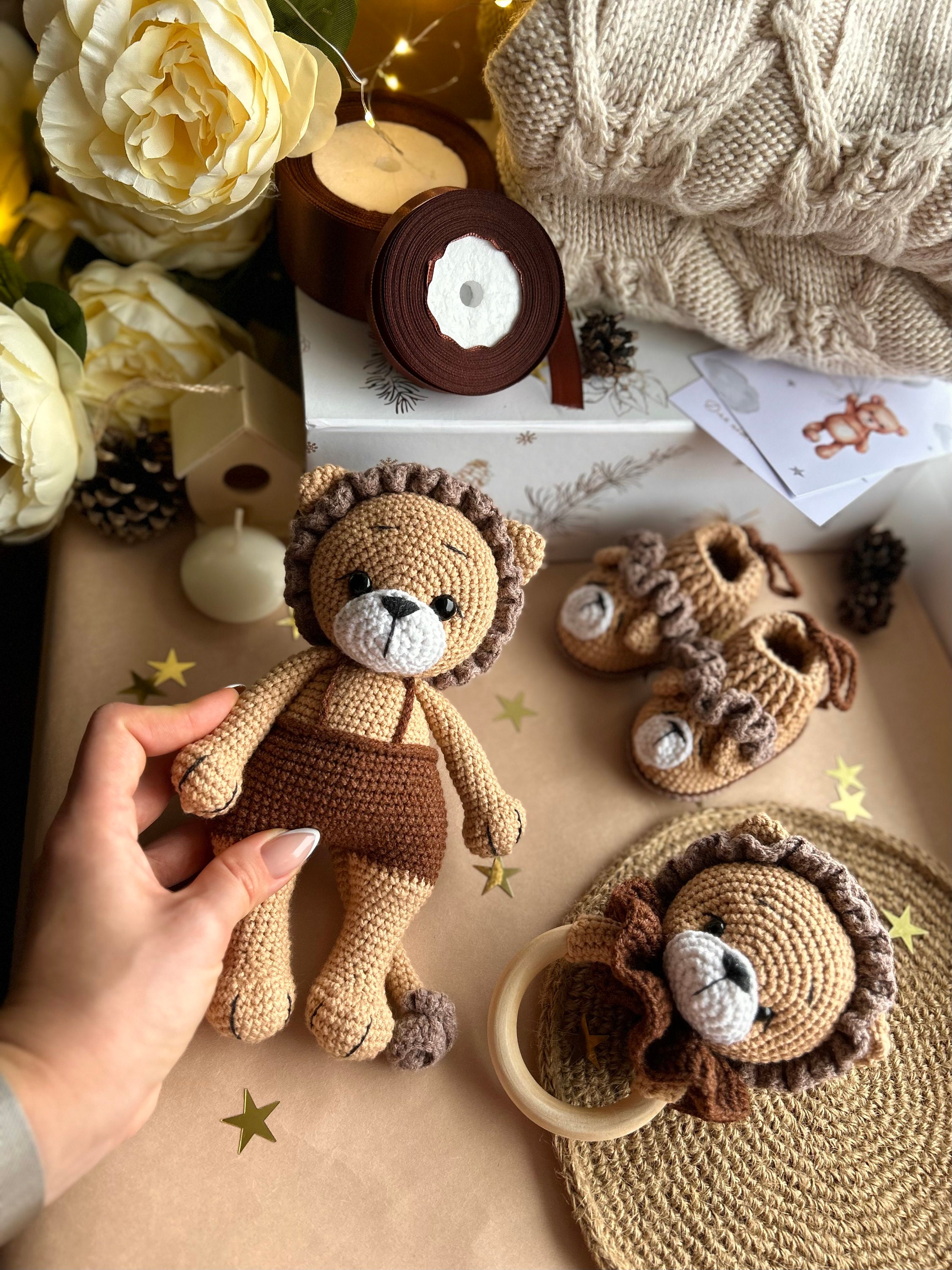 Crochet Pattern Set 3in1 Lion, Crochet Pattern Lion, Crochet Booties ...